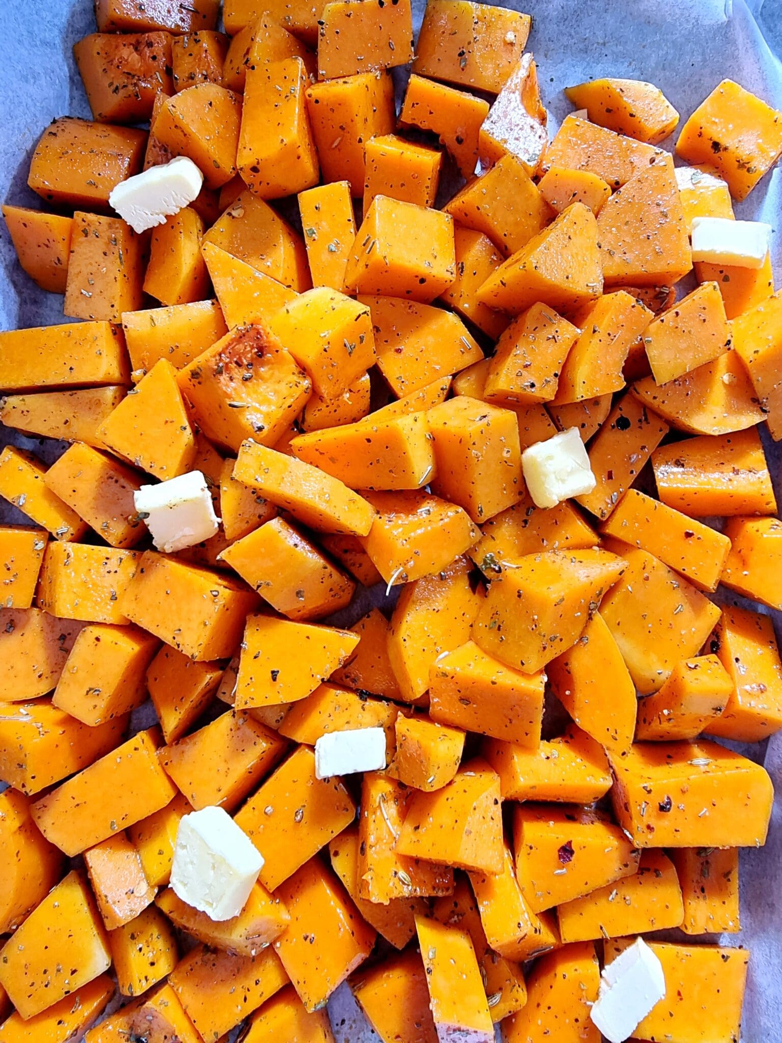 Oven Roasted Butternut With Toasted Fresh Herbs in Olive Oil