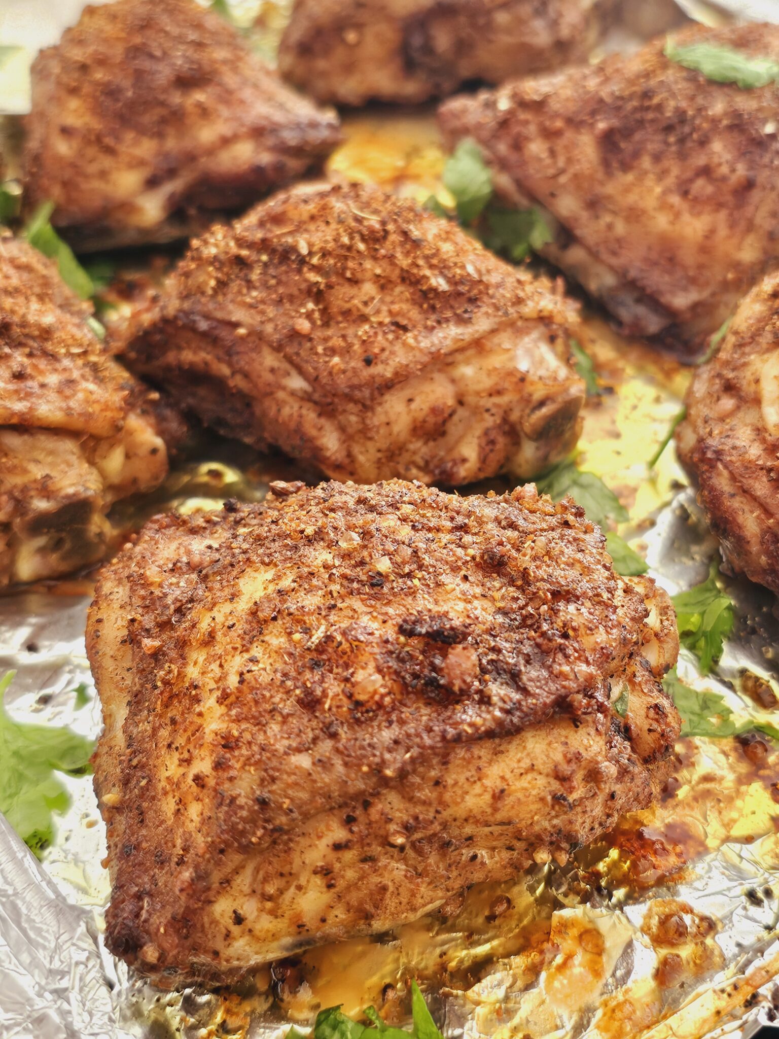 Crispy Baked Spicy Chicken Thighs
